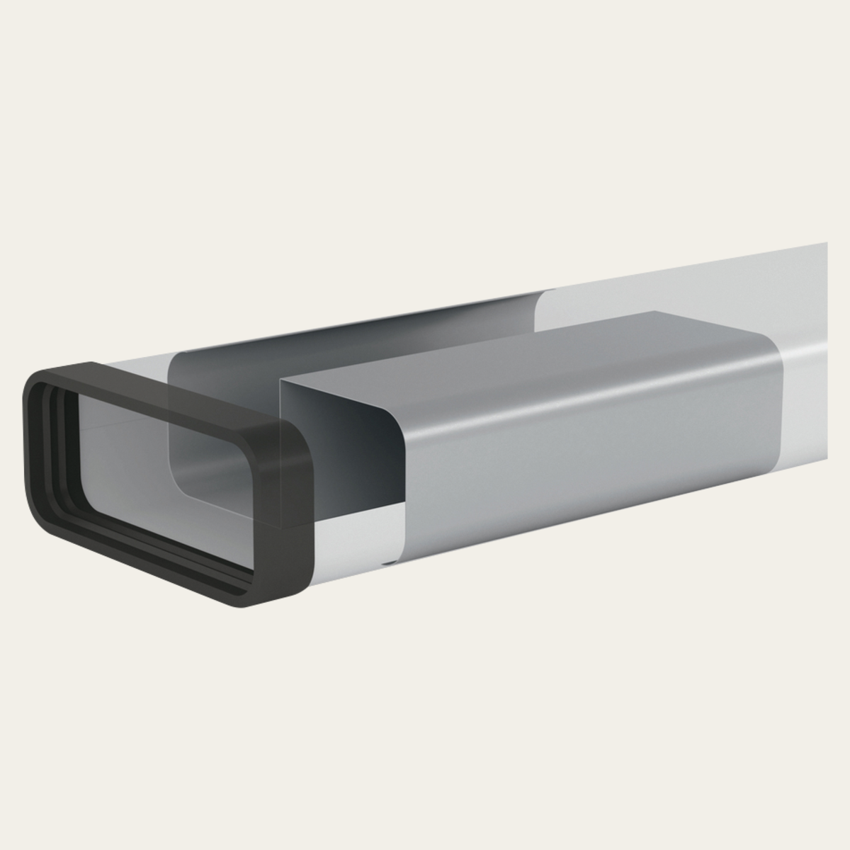 Reinforcing rib for flat metal duct (width 222 mm/height 89 mm/length ...